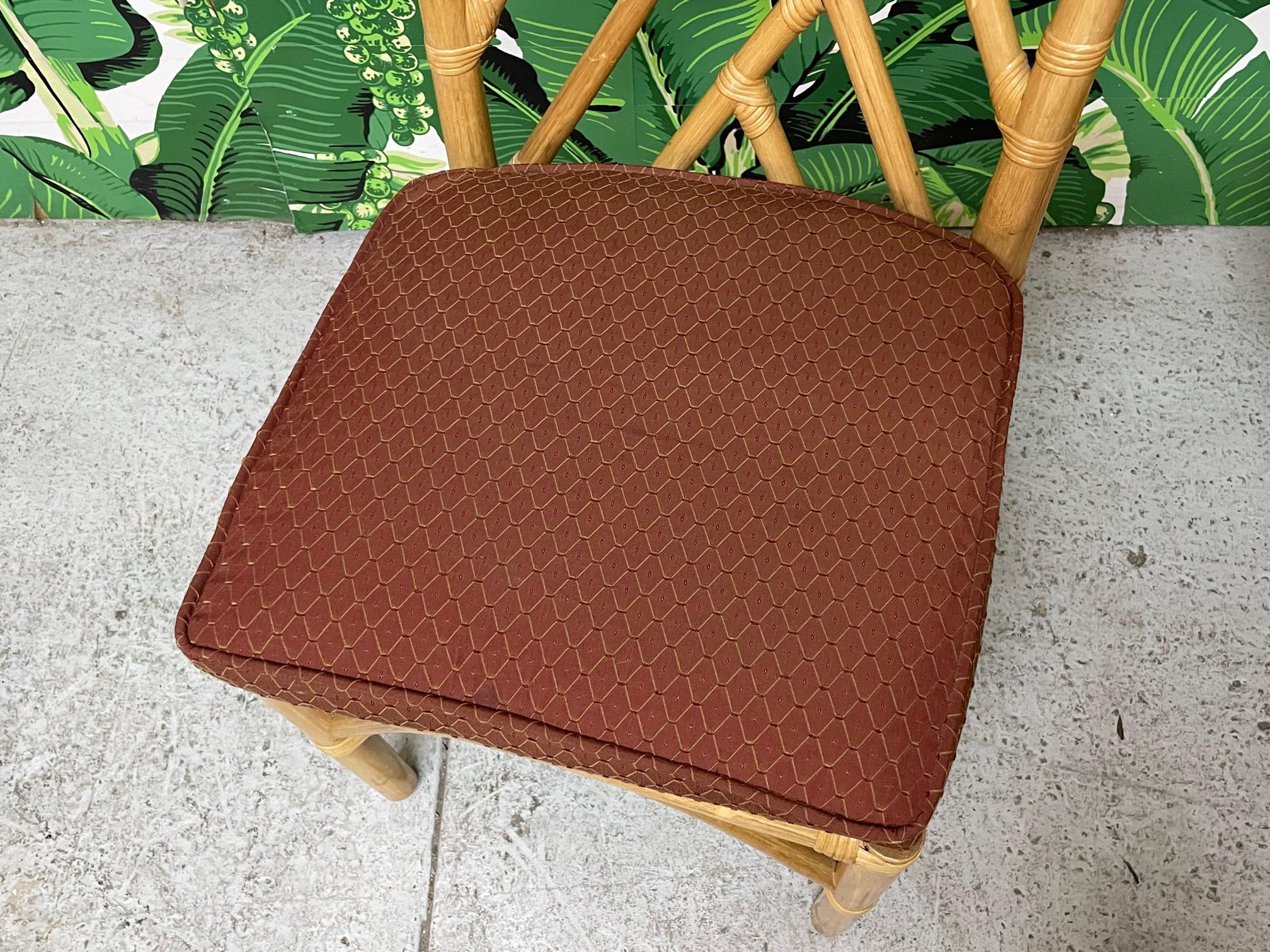 Rattan Chinoiserie Style Dining Chairs For Sale at 1stDibs