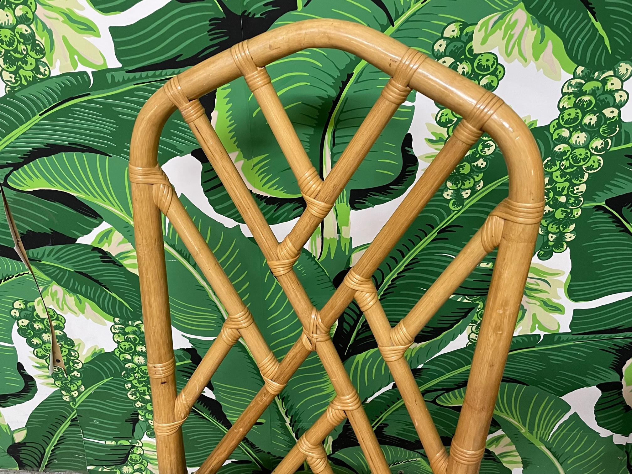 Rattan Chinoiserie Style Dining Chairs For Sale at 1stDibs
