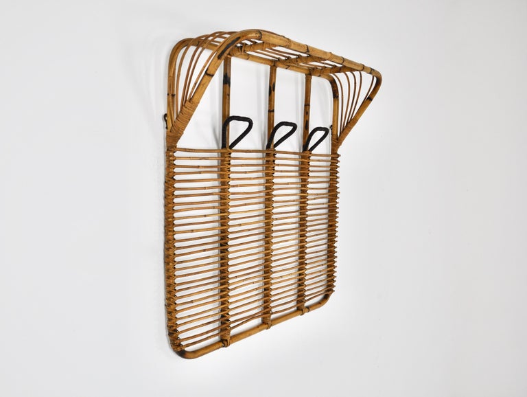 Rattan Coat Rack, 1960s For Sale at 1stDibs