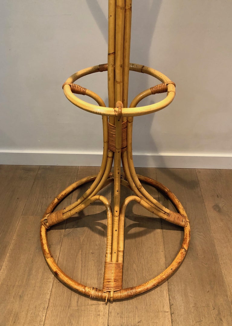Rattan Coat Rack on Stand, Circa 1950 For Sale at 1stDibs