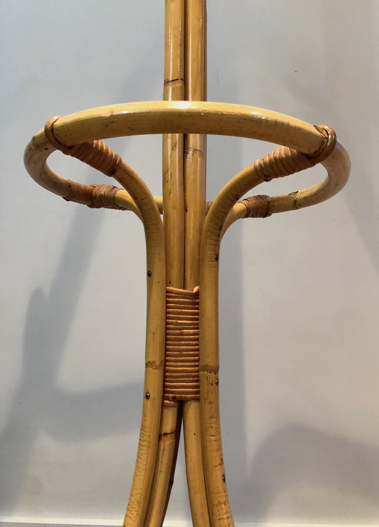Rattan Coat Rack on Stand, Circa 1950 For Sale at 1stDibs