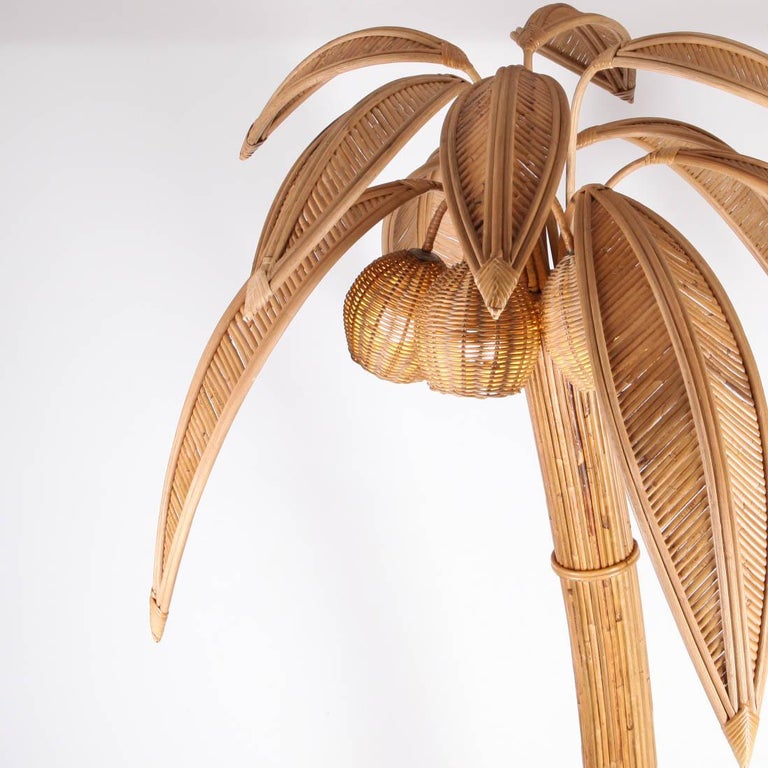 Rattan Coconut Tree Palm Tree Floor Lamp At 1stdibs Rattan Palm Tree Floor Lamp Wicker Palm