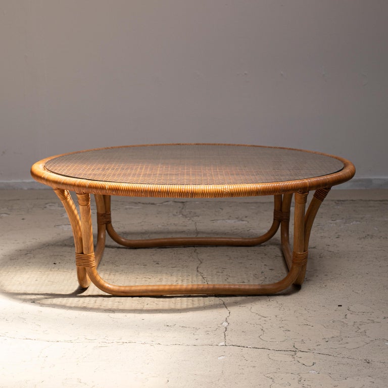 Rattan Coffee Table Attributed to Yuzuru Yamakawa, Japan at 1stDibs