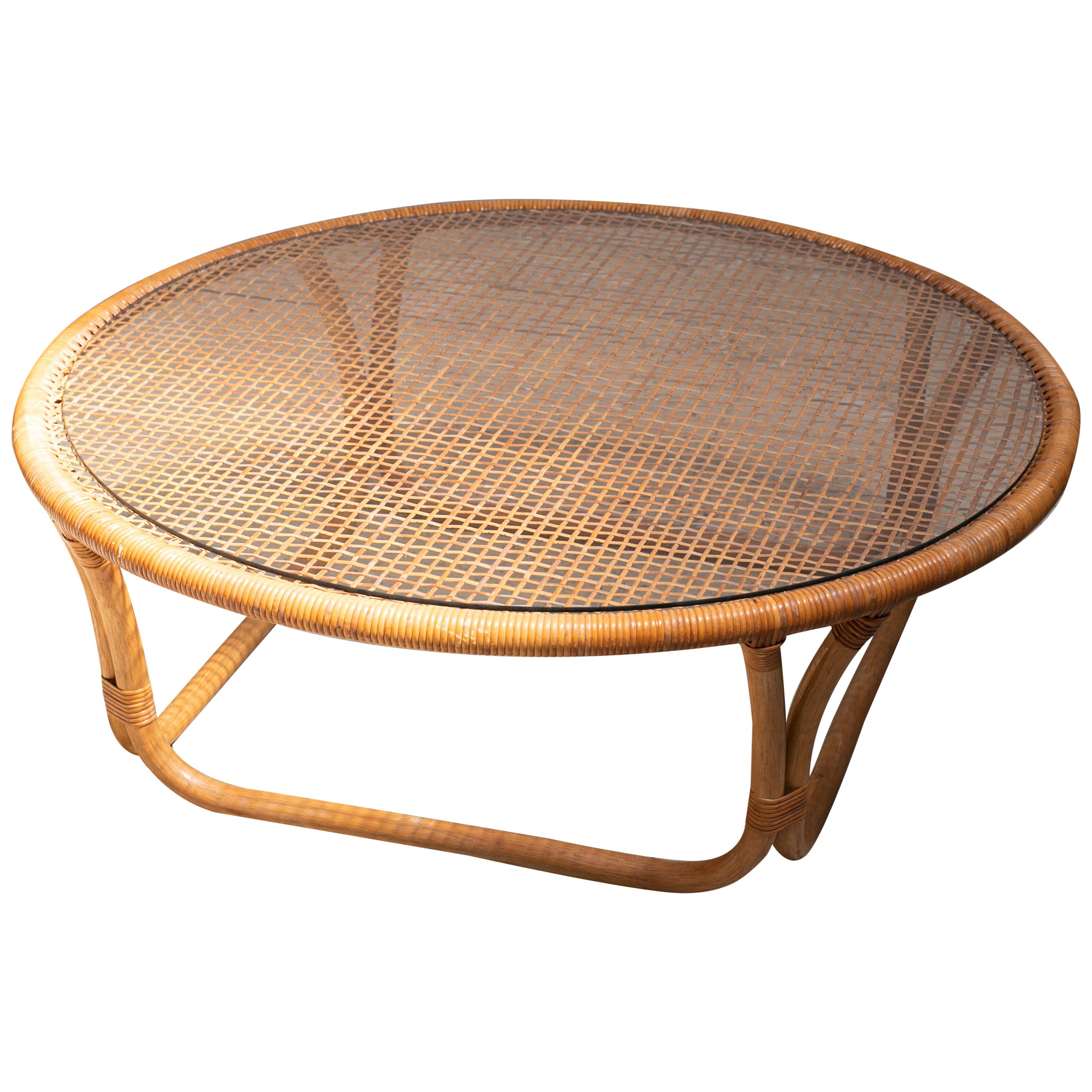 Rattan Coffee Table Attributed to Yuzuru Yamakawa, Japan at 1stDibs