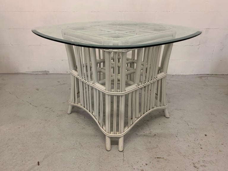 Rattan Ficks Reed Pedestal Dining Table For Sale at 1stDibs