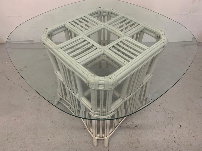 Rattan Ficks Reed Pedestal Dining Table For Sale at 1stDibs