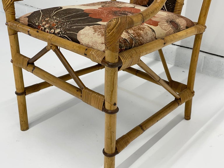 Rattan High Back Cathedral Dining Chairs in the Manner of McGuire For ...