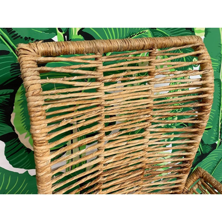 Rattan Jute Rope Wrapped 7-Piece Dining Set For Sale at 1stDibs