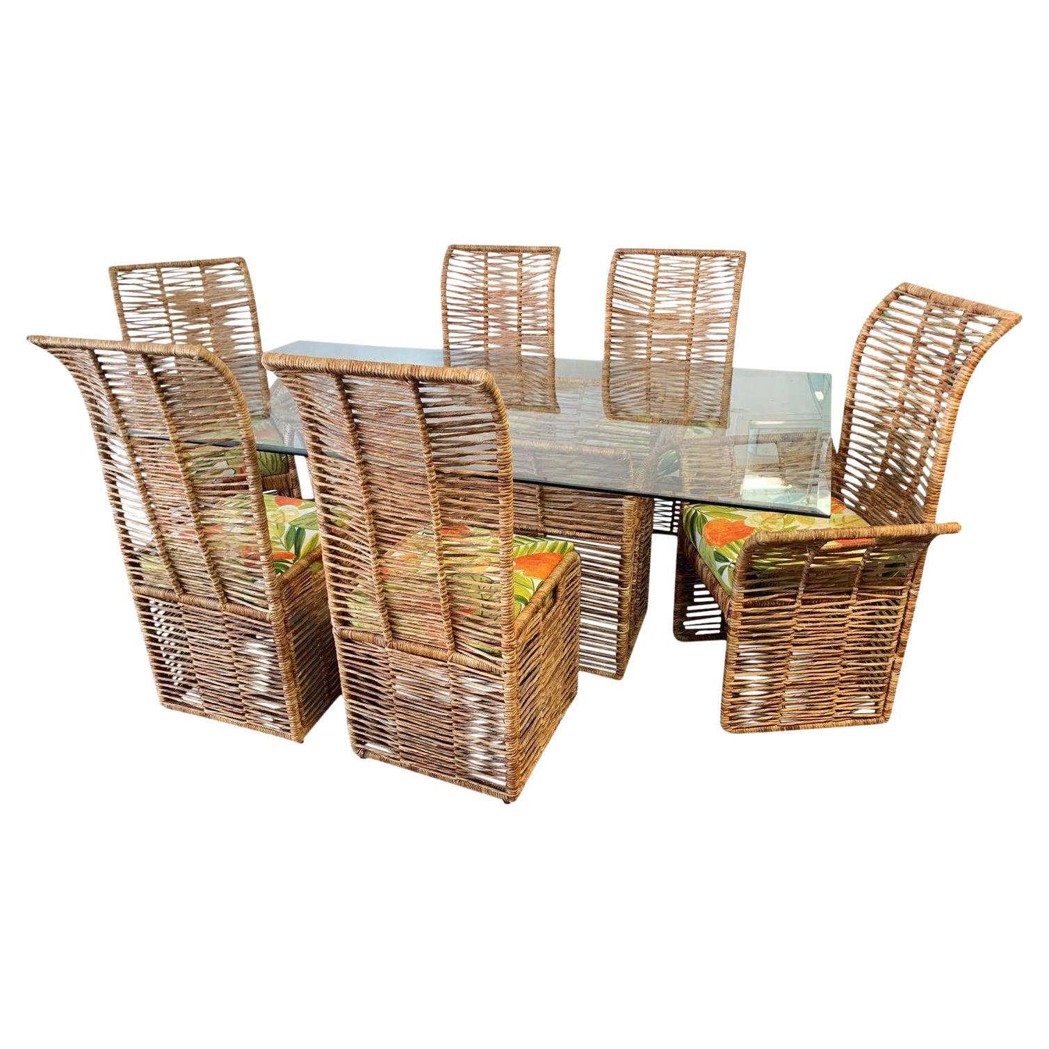 Rattan Rope Jute Wrapped Nesting Tables For Sale at 1stDibs
