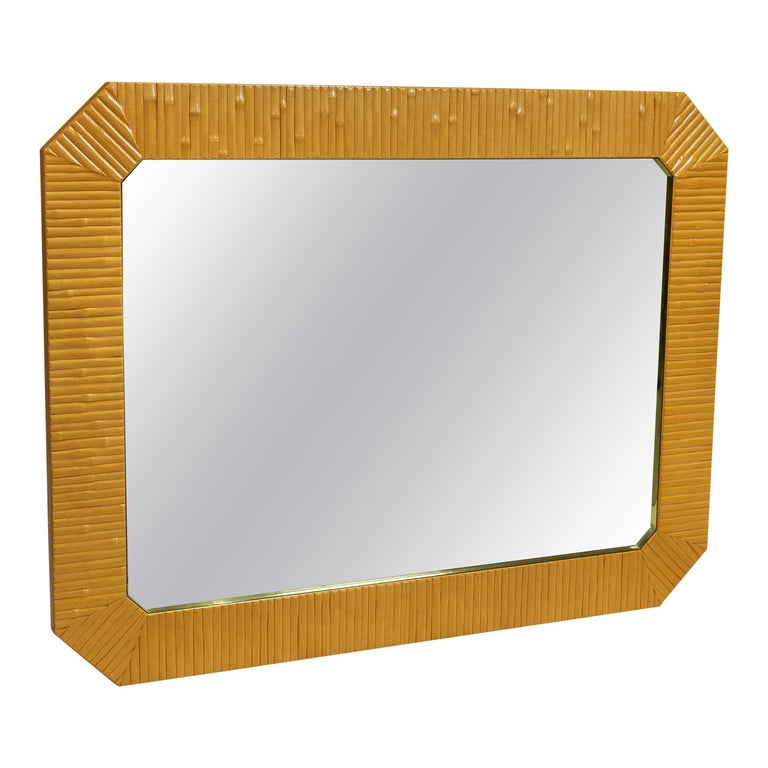 Rattan Large Rectangular Mirror For Sale at 1stDibs