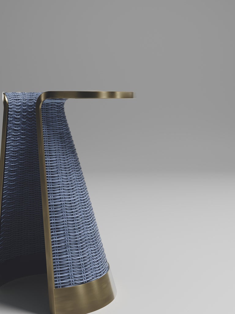Rattan Nesting Side Tables with Shell and Brass Inlay by R&Y Augousti ...