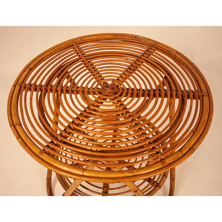 Rattan Side Table, 1970s at 1stDibs