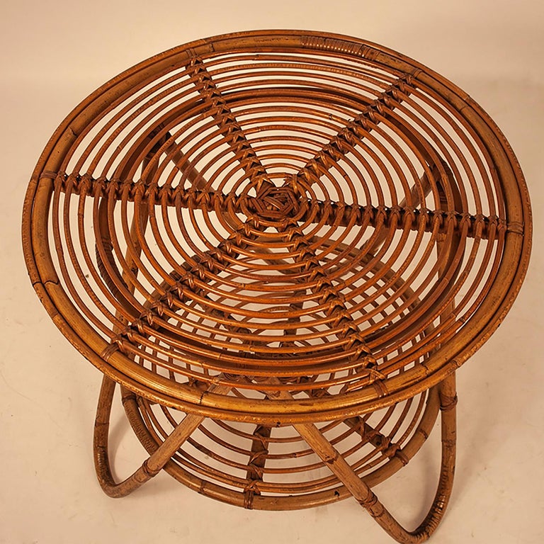 Rattan Side Table, 1970s at 1stDibs