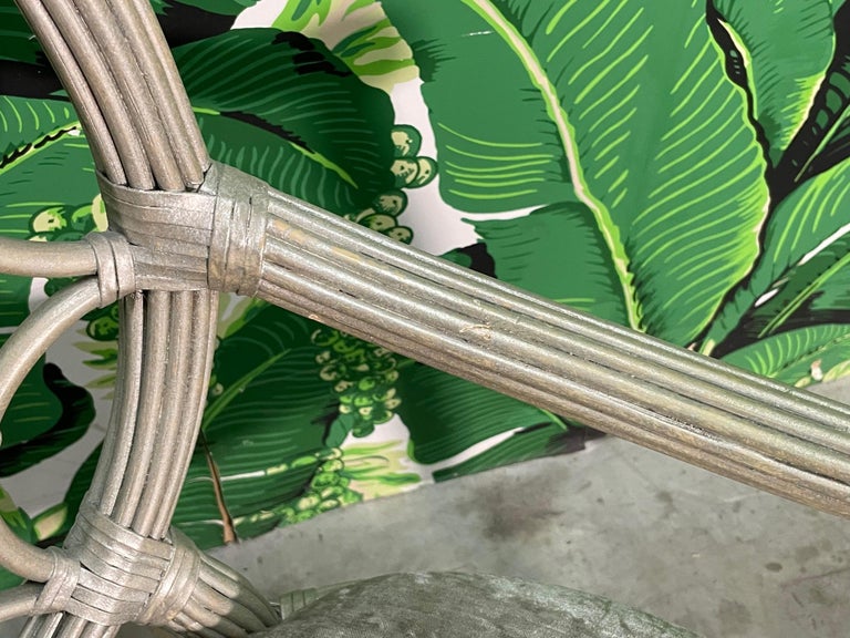 Rattan Spider Back Dining Arm Chairs, Set of 6 For Sale at 1stDibs