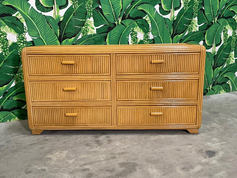 Rattan Split Reed Double Dresser at 1stDibs | rattan double dresser