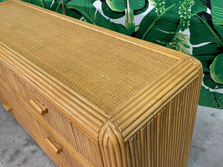 Rattan Split Reed Double Dresser at 1stDibs | rattan double dresser