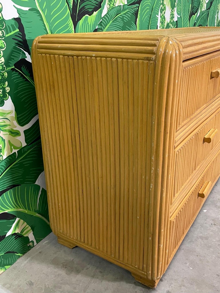 Rattan Split Reed Double Dresser For Sale at 1stDibs