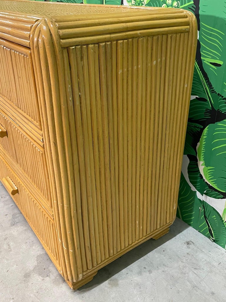 Rattan Split Reed Double Dresser at 1stDibs | rattan double dresser