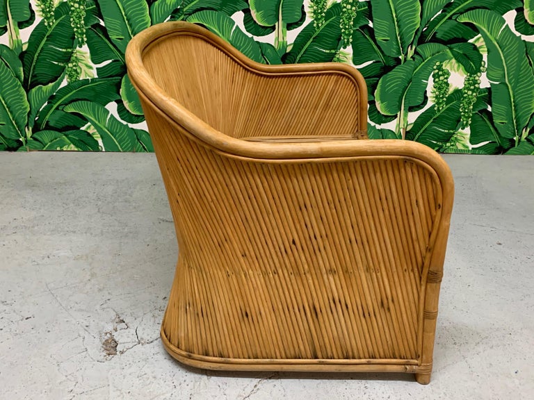 Rattan Split Reed Loveseat in the Style of Gabriella Crespi For Sale at ...