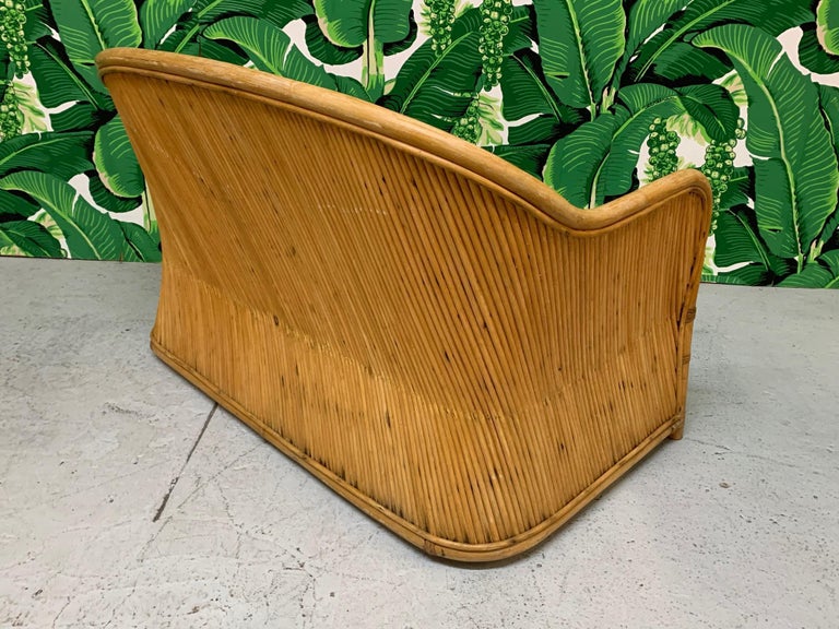 Rattan Split Reed Loveseat in the Style of Gabriella Crespi For Sale at ...