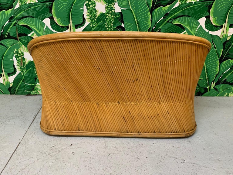 Rattan Split Reed Loveseat in the Style of Gabriella Crespi For Sale at ...