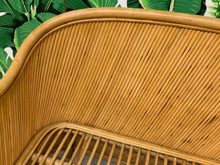Rattan Split Reed Loveseat in the Style of Gabriella Crespi For Sale at ...