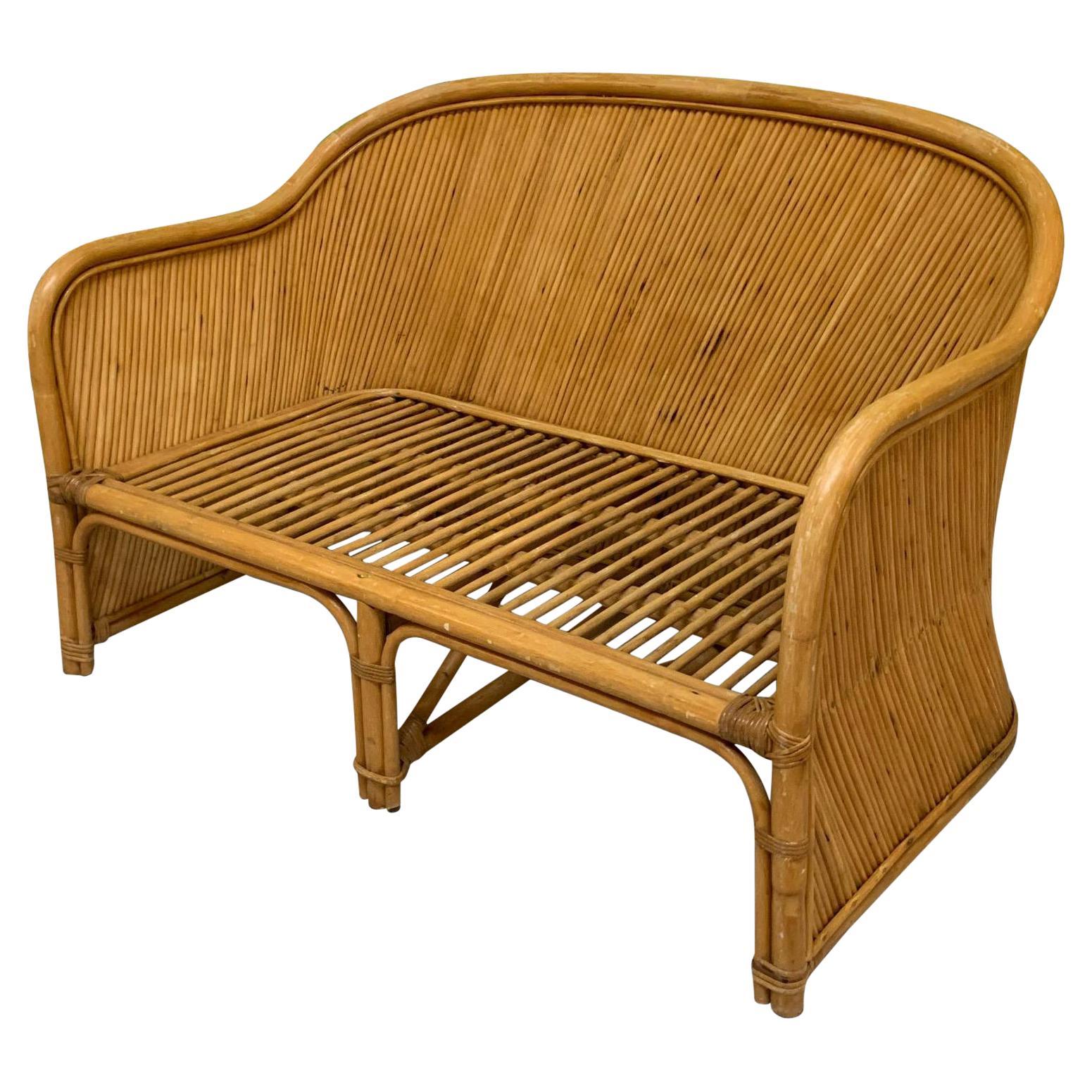 Vintage Rattan Loveseat or Bench, 5 Available For Sale at 1stDibs