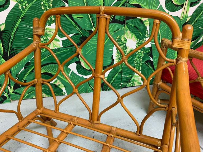 Rattan Tiki Style Chinoiserie Lounge Chairs at 1stDibs