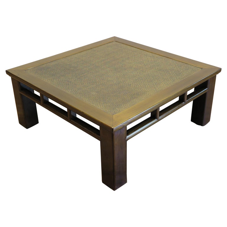 Rattan Top Low Table For Sale at 1stDibs
