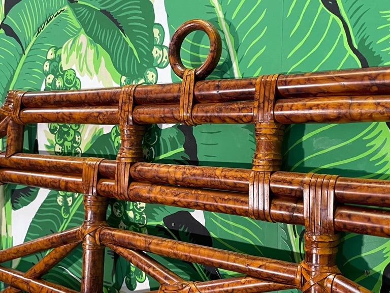 Rattan Tortoise Shell Pagoda King Headboard For Sale at 1stDibs