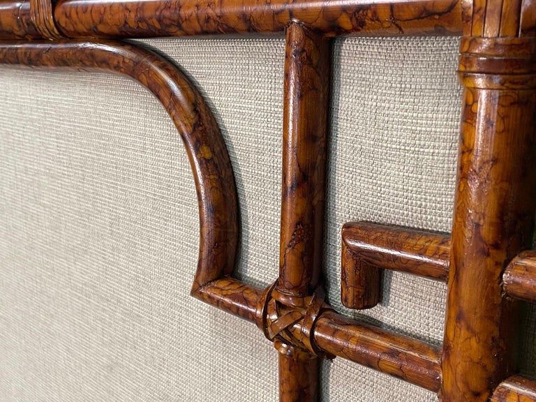 Rattan Tortoise Shell Pagoda King Headboard For Sale at 1stDibs