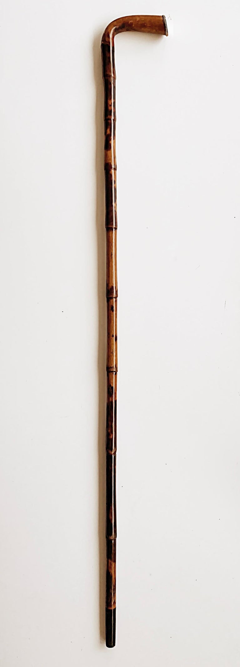 Rattan Walking Stick Gold CAP Monogrammed Christmas 1895, Bamboo For ...