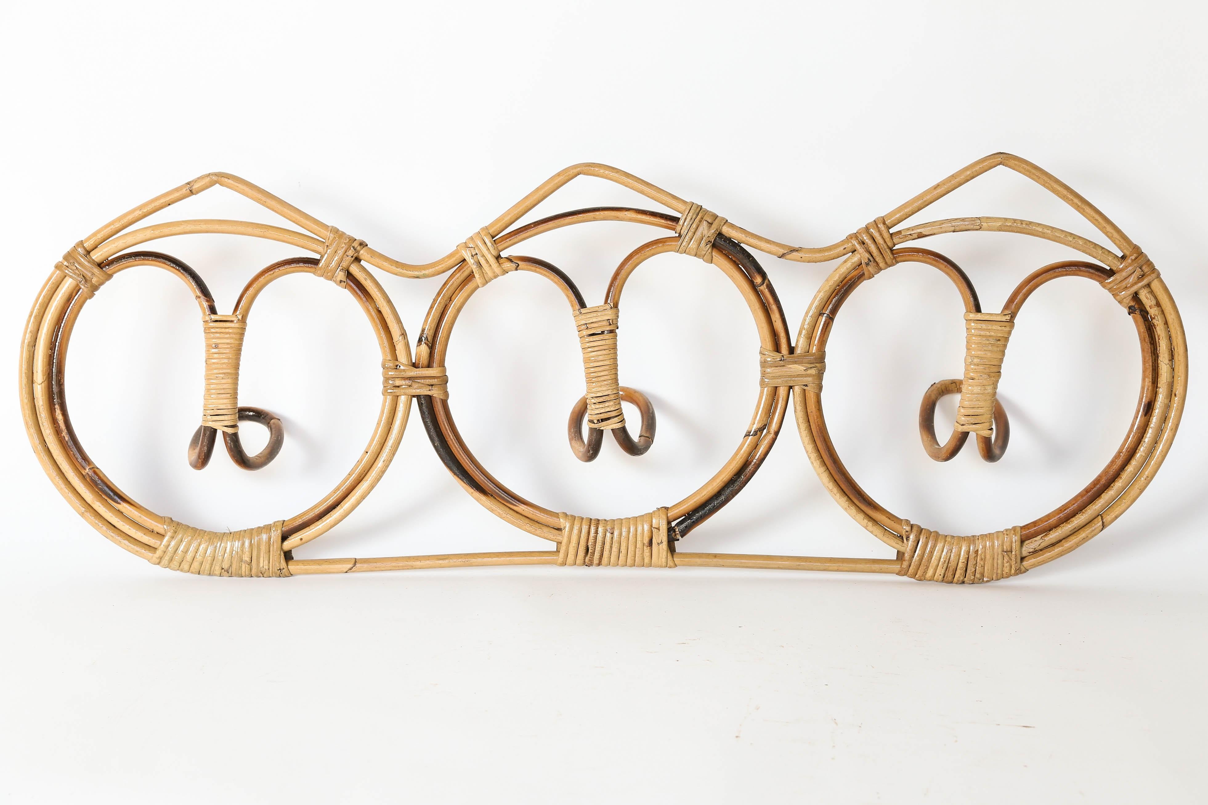 Rattan Wall Coat Hanger at 1stDibs | rattan coat hanger, rattan wall ...