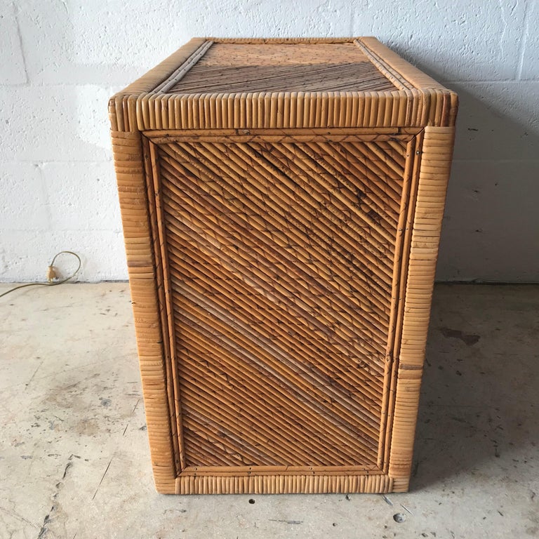 Rattan Wicker Bamboo Reed Dresser or Chest of Drawers at 1stDibs