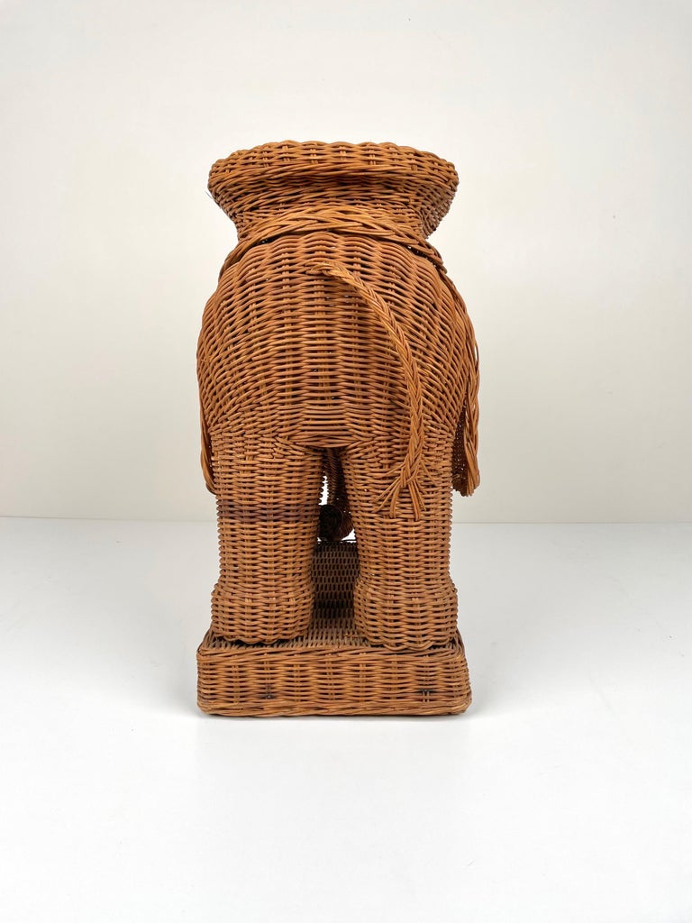 Rattan Wicker Elephant Side Coffee Table, France, 1960s For Sale at 1stDibs