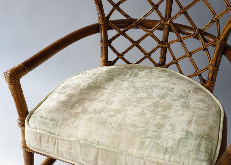 Rattan Wingback Chair at 1stDibs