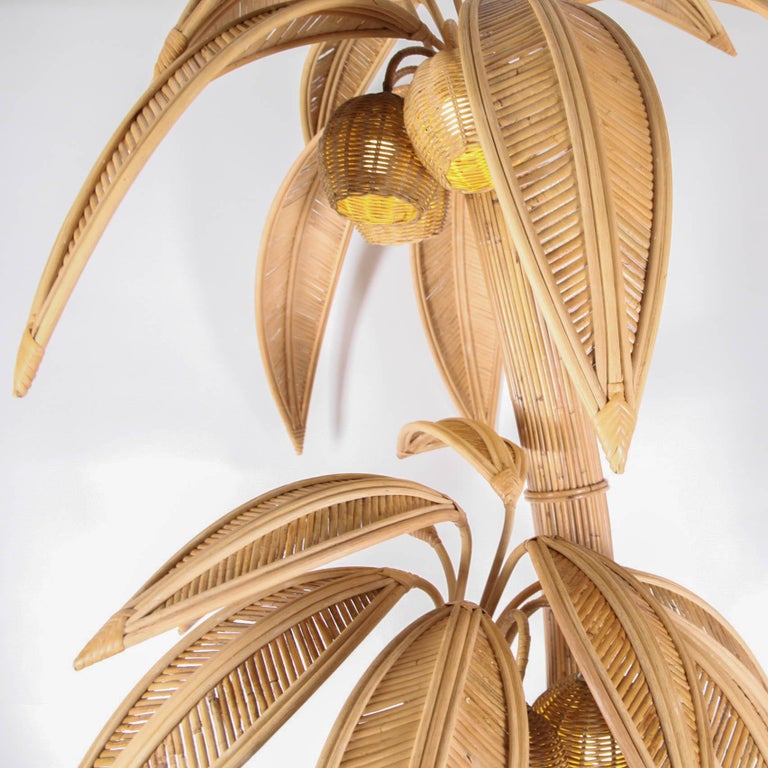 Rattan XXL Coconut Tree / palm tree Floor Lamp For Sale at 1stDibs