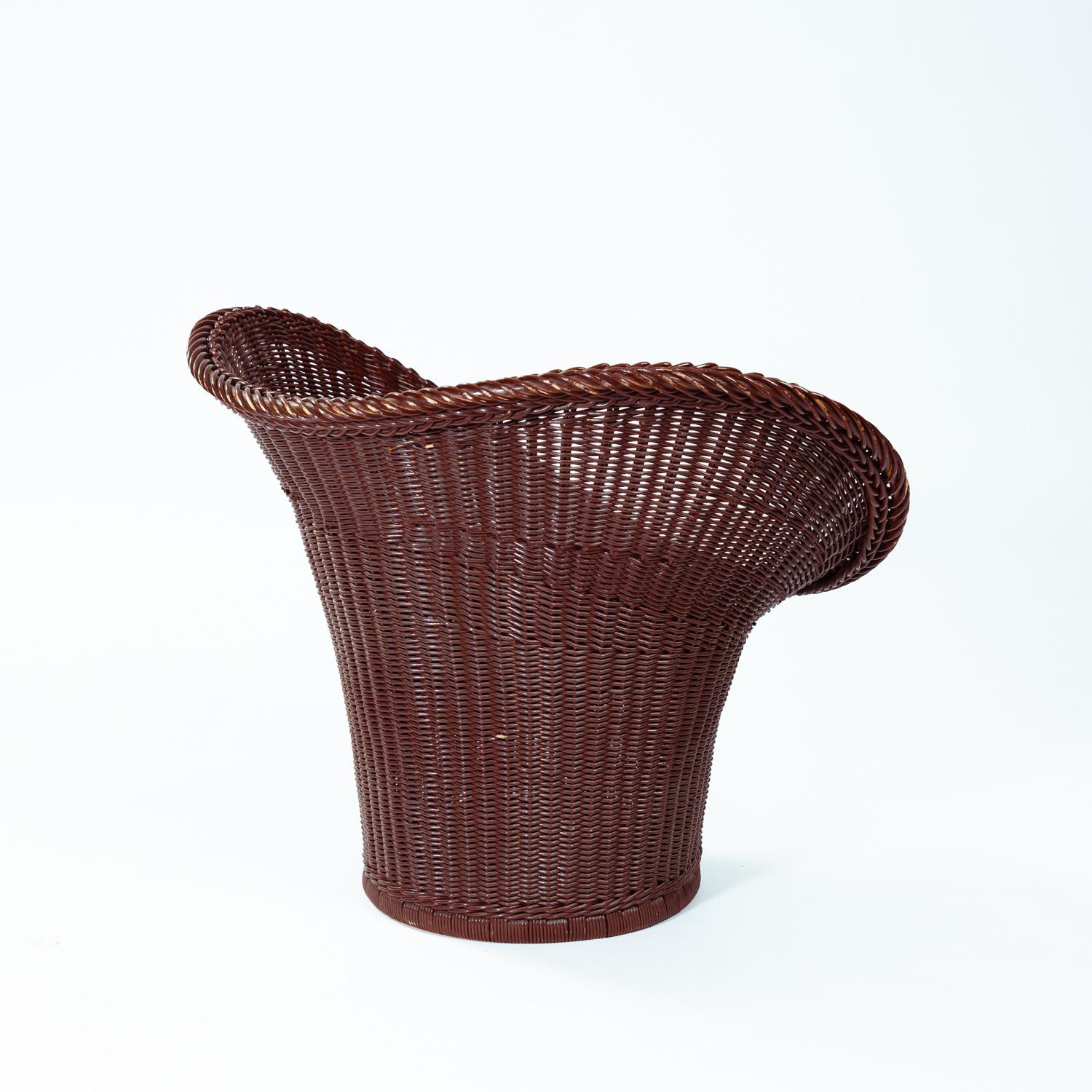 Rare rattan basket wicker chair E10 by architect Egon Eiermann, 1940s ...