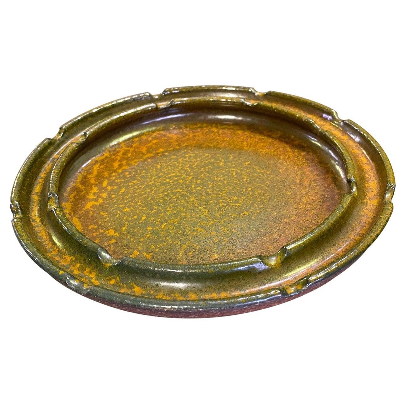 Rare and Unusual Signed Elsinore Pottery Spongeware Bowl For Sale at ...