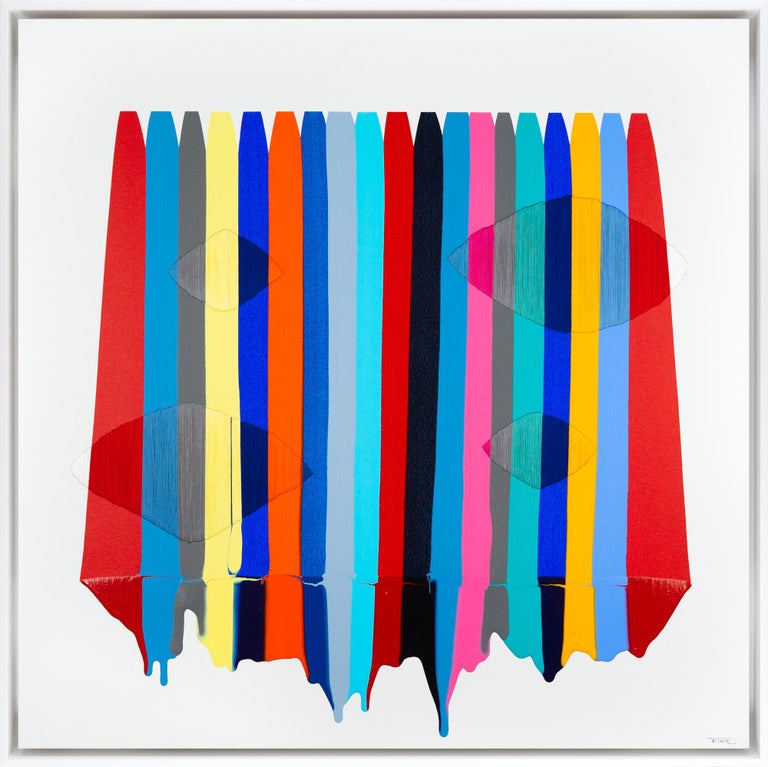 Raul de la Torre - "Fils I Colors DCI" Colorful Mixed Media Abstract ...