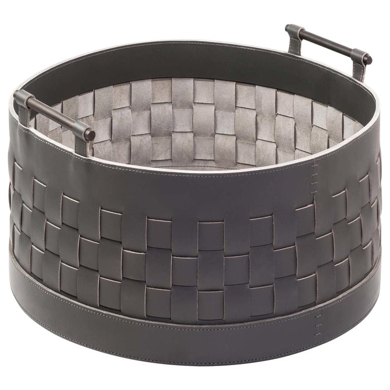 Ravenna Large Short Round Basket For Sale at 1stDibs