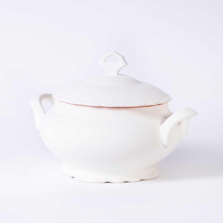 Raw Ceramic White Casserole Dish For Sale at 1stDibs