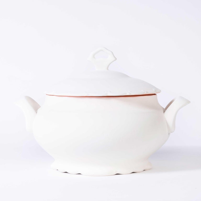 Raw Ceramic White Casserole Dish For Sale at 1stDibs