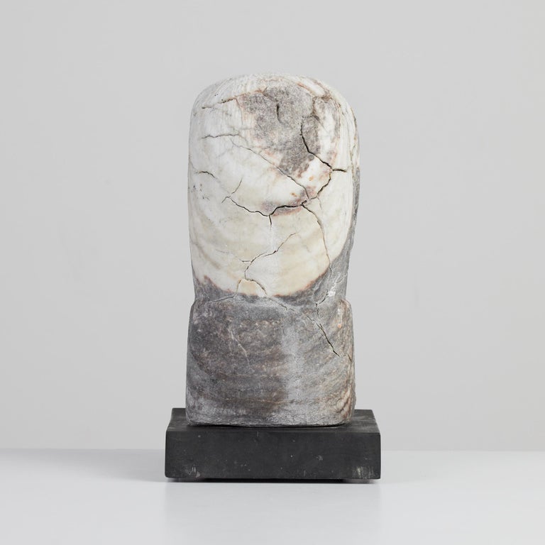 Raw Marble Figurative Sculpture with Stone Base For Sale at 1stDibs