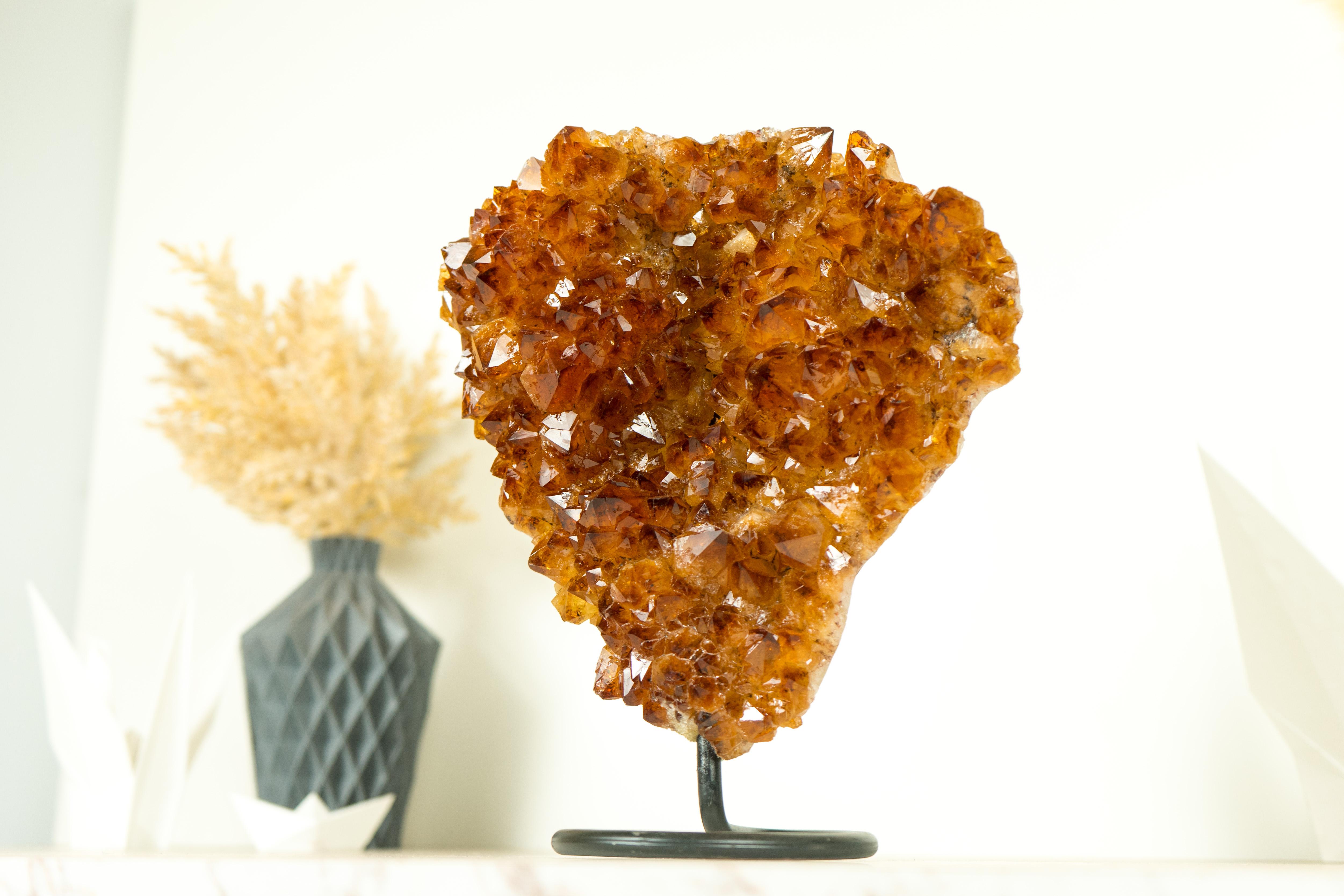 Raw Natural Madeira Citrine Cluster with AAA Red Orange Citrine Druzy ...