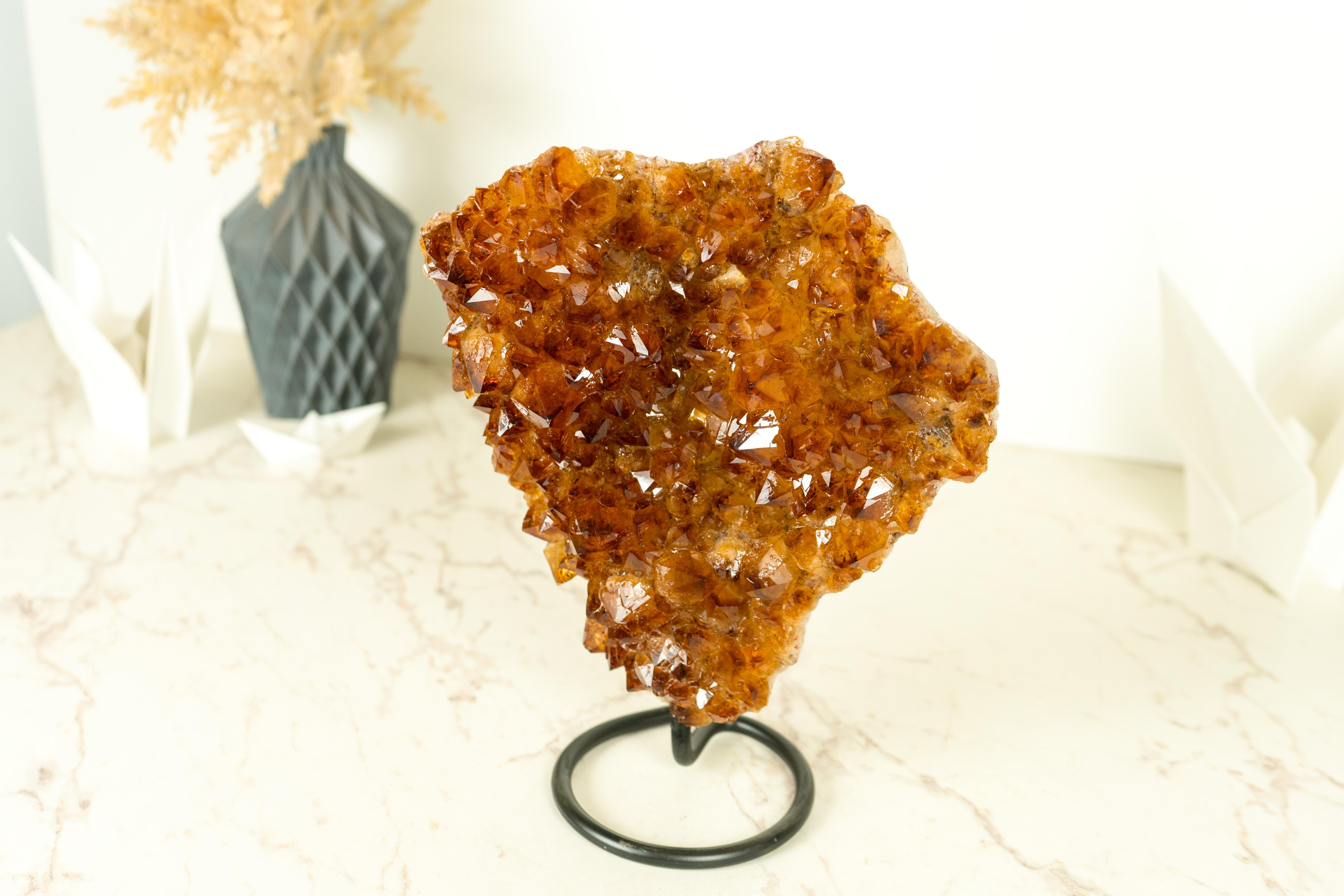 Raw Natural Madeira Citrine Cluster with AAA Red Orange Citrine Druzy ...