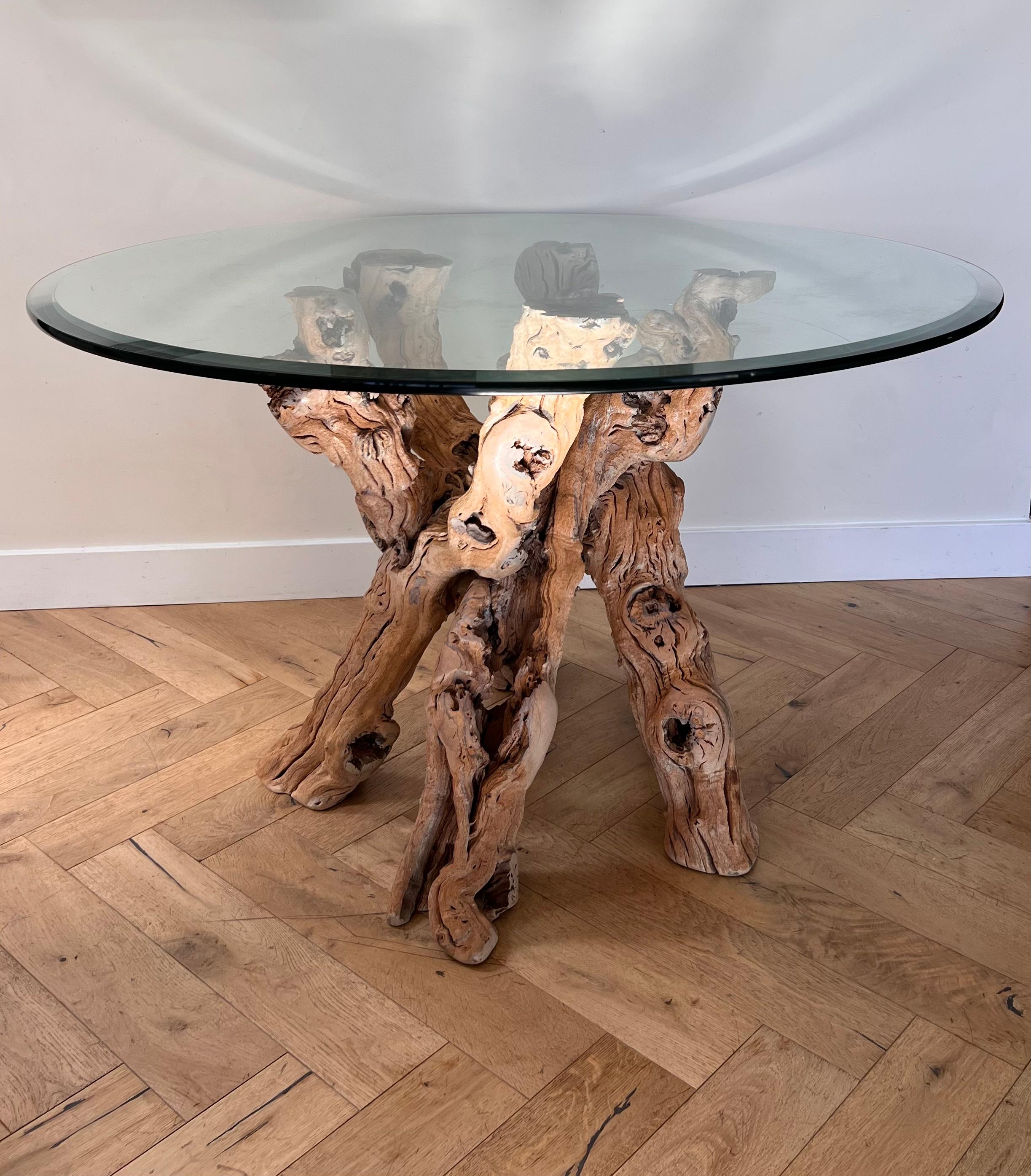Raw Tree Root Dining Table with Glass Top, circa 1970 at 1stDibs | raw ...