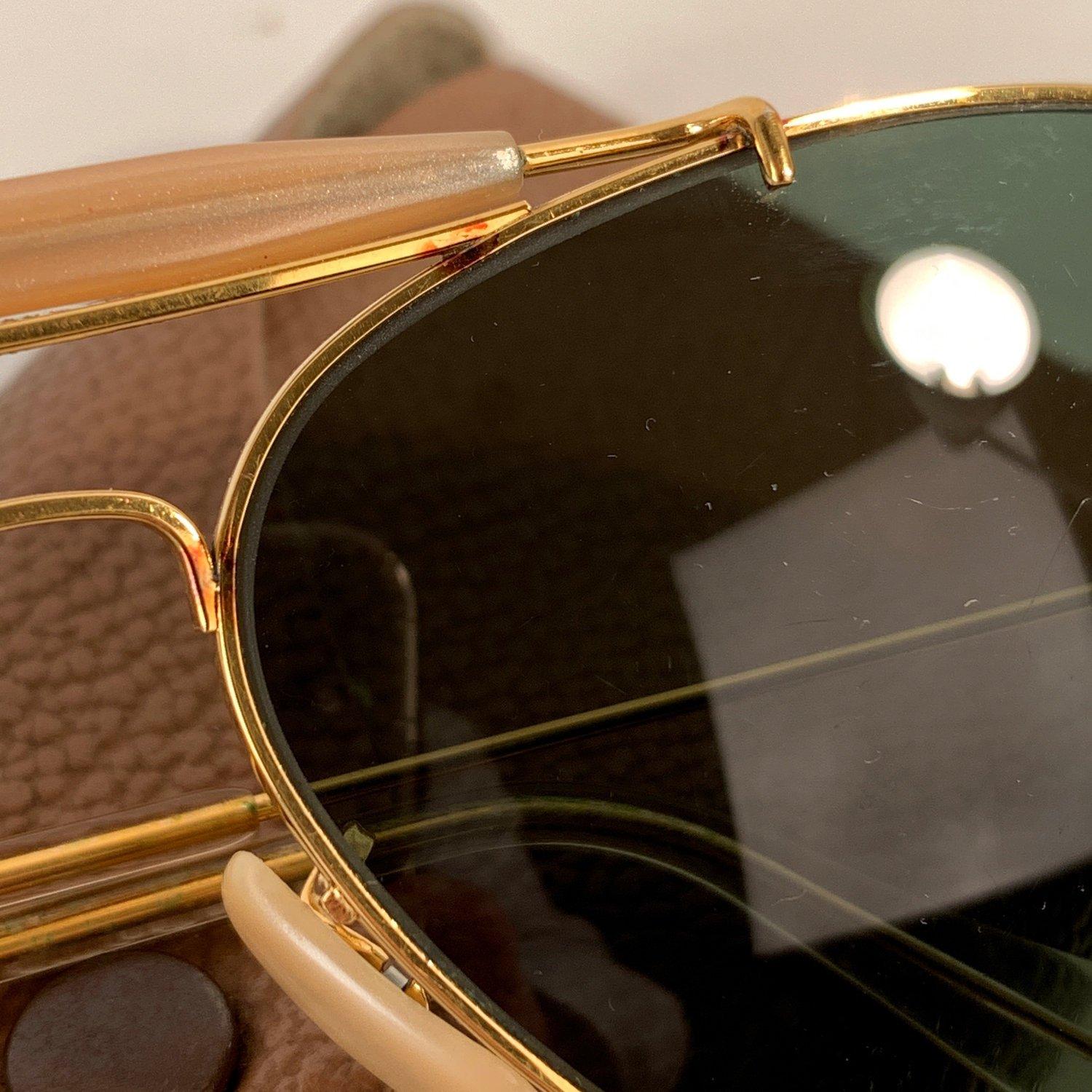 Ray-Ban Bausch and Lomb Vintage Gold Mint Outdoorsman Aviator Sunglasses For Sale at 1stDibs ...