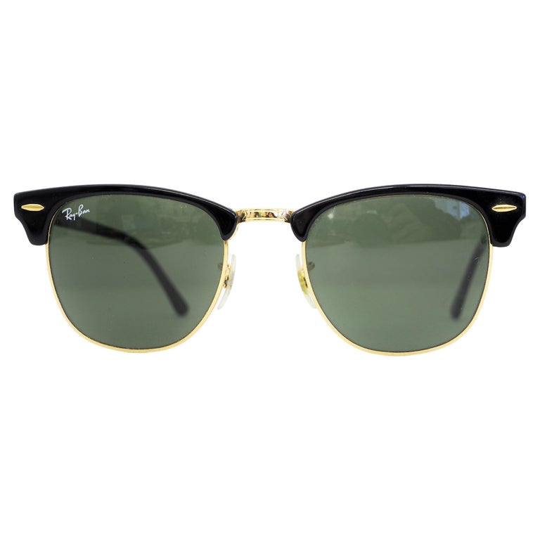 Ray-Ban black gold sunglasses For Sale at 1stDibs