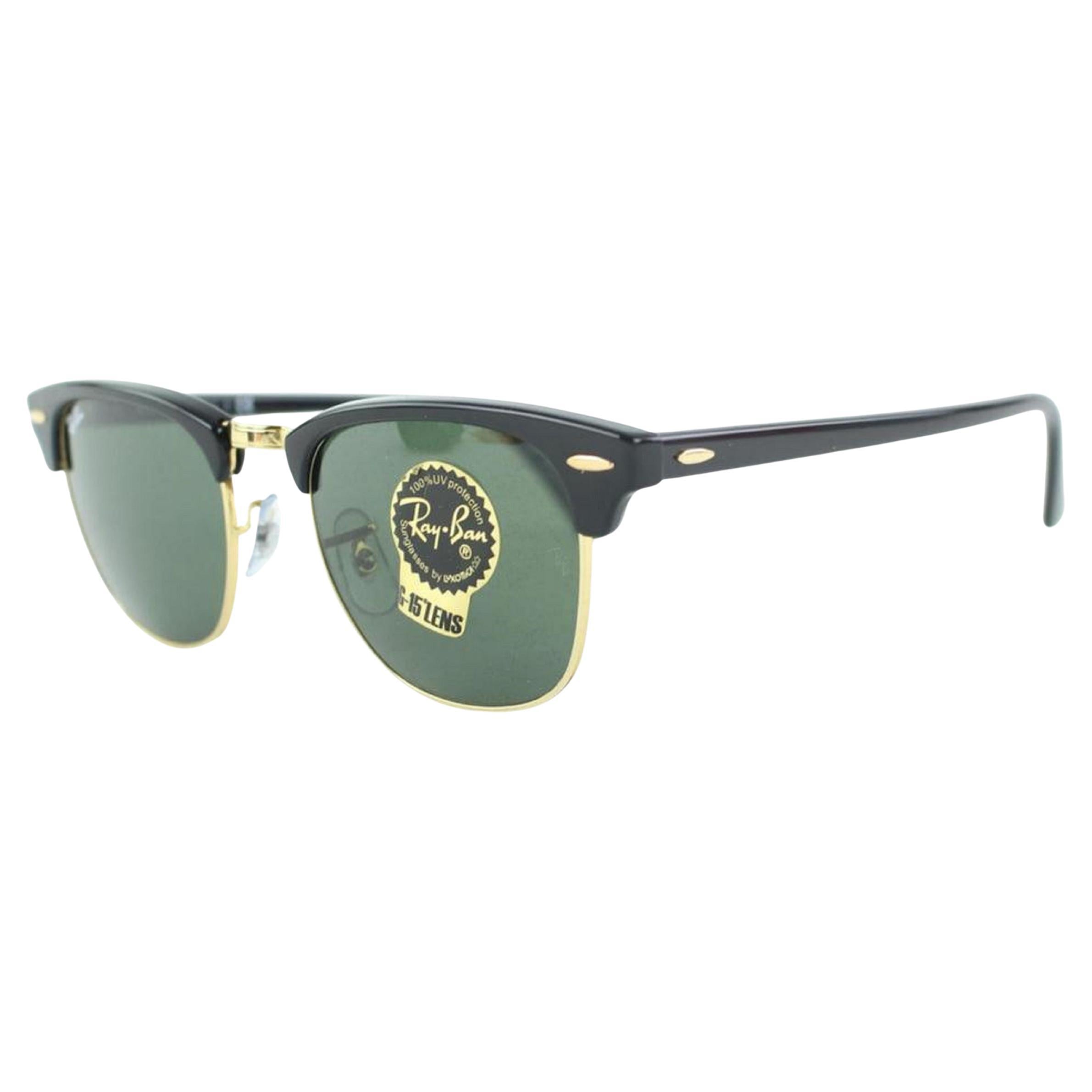 RAY BAN B&L Black and Gold small OUTDOORSMAN AVIATOR Sunglasses with ...